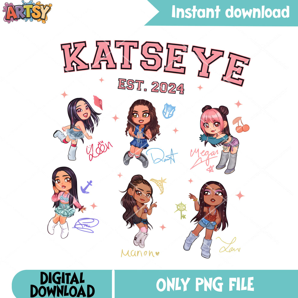 Yoon dani megan sophia manon lara chibi png, katseye png – Artsysvg